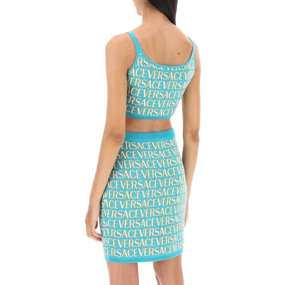 Versace | Sweaters | Versace Monogram Knit Crop Top | Poshmark